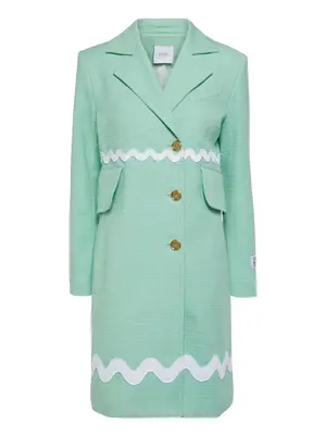 Patou Single-breasted Cotton-blend Tweed Coat - Green
