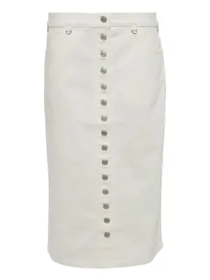 COURREGES Courrèges Multiflex Denim Midi Skirt - White