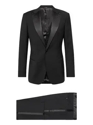 Giorgio Armani Single-breasted Virgin Wool Tuxedo - Black