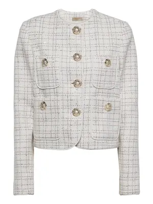 Elie Saab Embellished Tweed Jacket - White