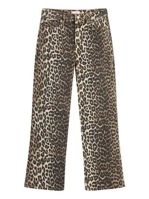 GANNI Print Flare Leg Jeans - Leopard