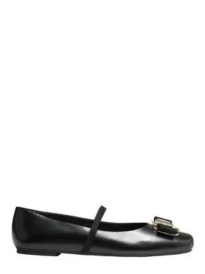 FERRAGAMO Zina Leather Ballet Flats - Nero