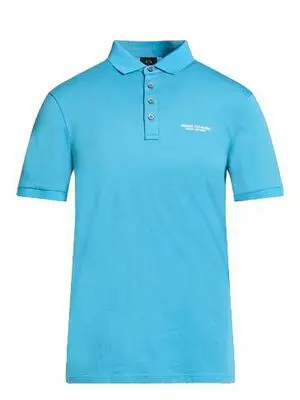 Armani Exchange Man Polo Shirt Tomato Red Size M Cotton Azure