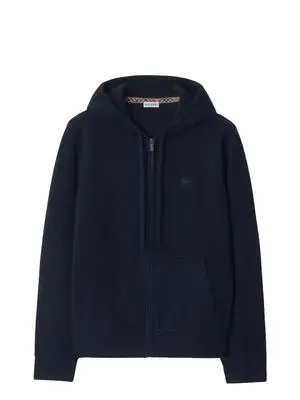 Burberry Cashmere Blend Zip Hoodie - Navy