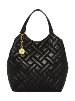 Vince Camuto Vince Camuto Kisho Leather Shoulder Bag Black Lambar