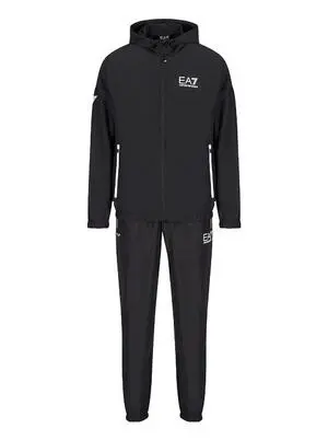Emporio Armani Ea7 Tennis Pro Tracksuit In Ventus7 Technical Fabric - Black