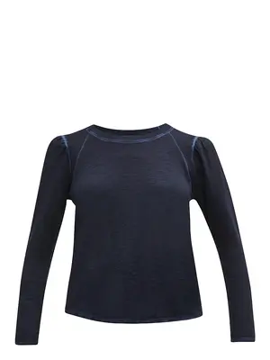 Veronica Beard Mason Long Sleeve Tee - Navy