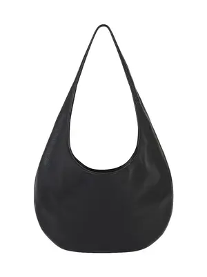WE-AR4 The H Leather Hobo Bag - Black