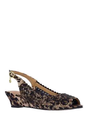 J. Reneé J. Reneé Malorie Wedge Slingbacks Brown/black
