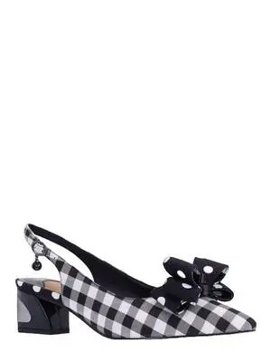 J. Reneé Kimma Pointed Toe Slingback Pumps - Black/white