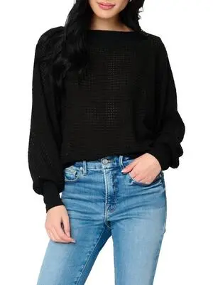 GIBSONLOOK Open Weave Sweater - Black