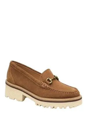 Johnston & Murphy Emmalynn Lug Sole Bit Loafer - Whiskey Suede