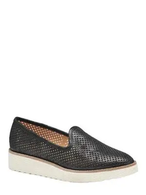 Johnston & Murphy Johnston & Murphy Mitzi Perforated Venetian Loafer Black Italian Metallic