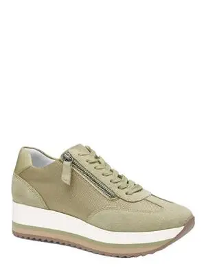 Johnston & Murphy Johnston & Murphy Gracie Side Zip Sneaker Sage Nylon/ Suede