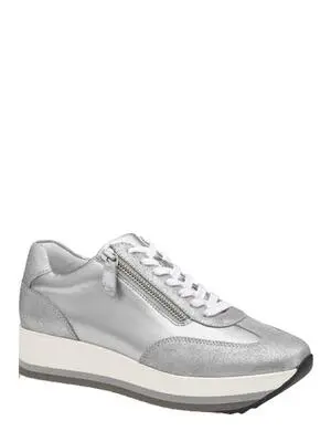 Johnston & Murphy Johnston & Murphy Gracie Side Zip Sneaker Silver Metallic