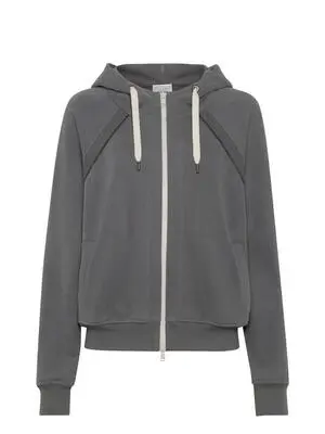 Brunello Cucinelli Monili Zip-up Hoodie - Grey