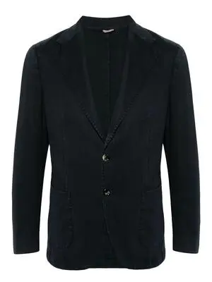 DELL'OGLIO Single-breasted Wool Blazer - Blue