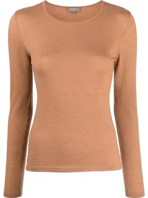 N.peal Long-sleeve Cashmere Top - Brown