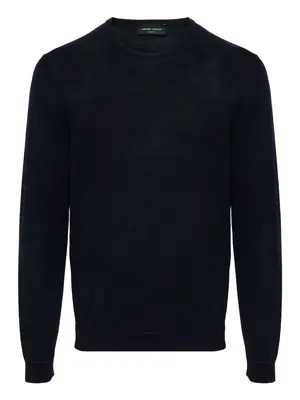 ROBERTO COLLINA Ribbed Cotton Jumper - Blue