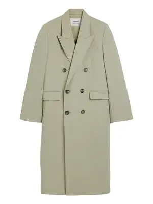 Ami Double-breasted Virgin Wool Coat - Green
