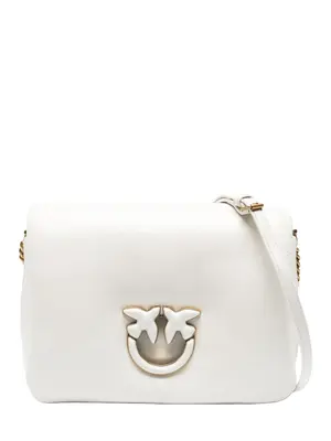Pinko Love Leather Crossbody Bag - White