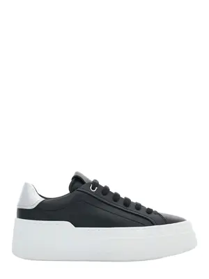 FERRAGAMO Logo-patch Leather Sneakers - Black
