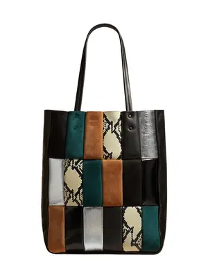 Khaite Zoe Raffia Tote Black Multi