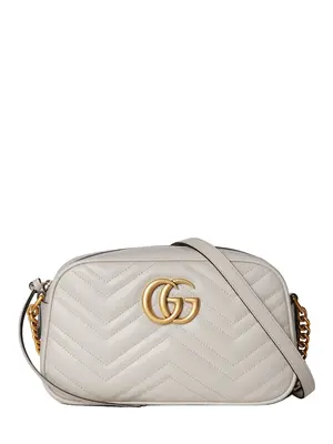 Gucci GG Marmont Medium Shoulder Bag Light Grey Leather