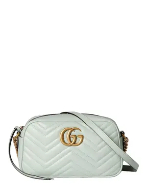 Gucci GG Marmont Medium Shoulder Bag Pale Green Leather