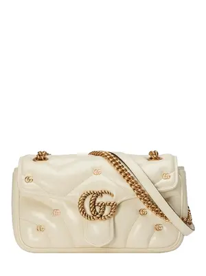 Gucci GG Marmont Medium Shoulder Bag White Leather