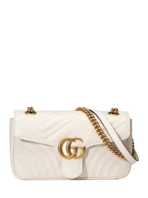 Gucci GG Marmont Medium Shoulder Bag White Matelassé Leather