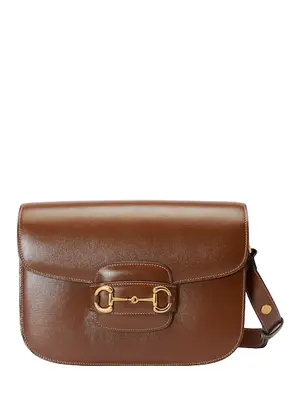 Gucci Gucci Horsebit 1955 Medium Shoulder Bag Brown Leather