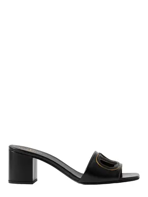 Valentino Garavani Vlogo 60 Cutout Leather Mules - Black