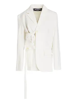 Jacquemus Baccala Asymmetric Blazer - Off-white
