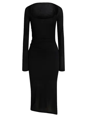 Helmut Lang Cutout Jersey Midi Dress - Black