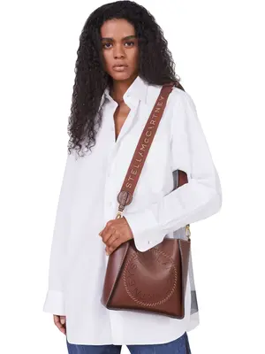 Stella McCartney Stella McCartney Stella Logo Shoulder Bag Cognac