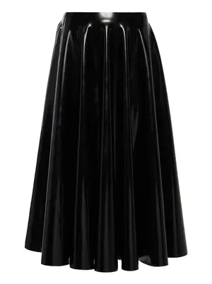 Alaïa Latex Midi Skirt - Black