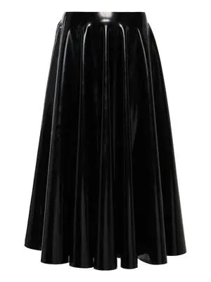 Alaïa Latex Midi Skirt - Black