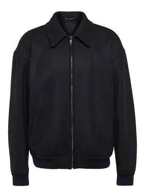 Dolce & Gabbana Wool-blend Bomber Jacket - Blue