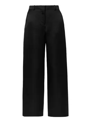 Veronica De Piante Anya Silk-satin Wide-leg Pants - Black