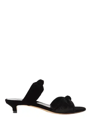 Le Monde Beryl Knot Velvet Mules - Black