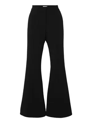 Gabriela Hearst Desmond Flared Wool-crepe Pants - Black