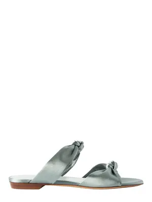 Le Monde Beryl Knot Flat Satin Sandals - Silver