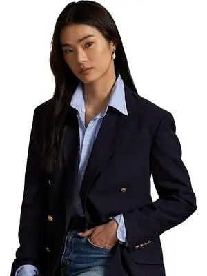 Ralph Lauren Double-breasted Wool-blend Blazer - Navy