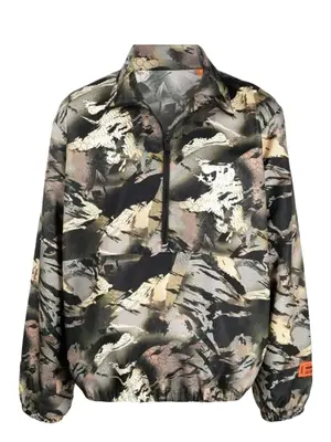 Heron Preston Camouflage Windbreaker - Green