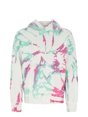 Amiri Logo Tie Dye Hooded Sweatshirt - White