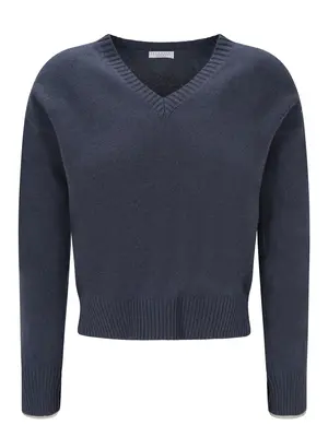 Brunello Cucinelli V-neck Sweater - Blue