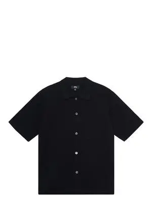 StÜssy Perforated Swirl Knit Shirt - Black