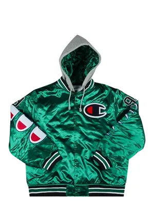 Supreme X Champion Hooded Varsity Jacket - Green
