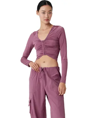 Alo Yoga Long Sleeve Top Soft Mulberry